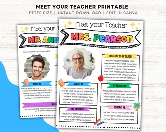 Meet the Teacher Retro Template Editable Back to School - Etsy