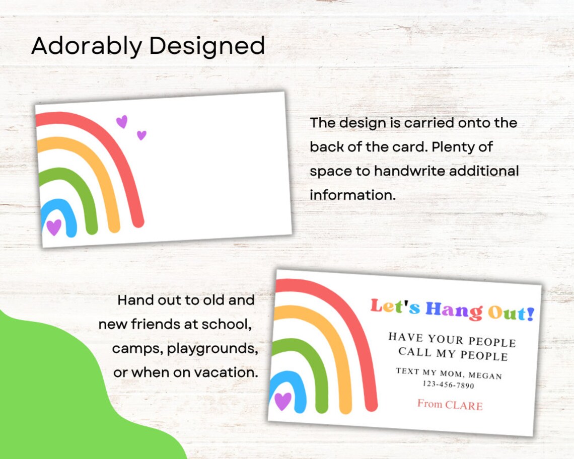 Editable Playdate Calling Card for Kid Printable, Play Date Invite ...