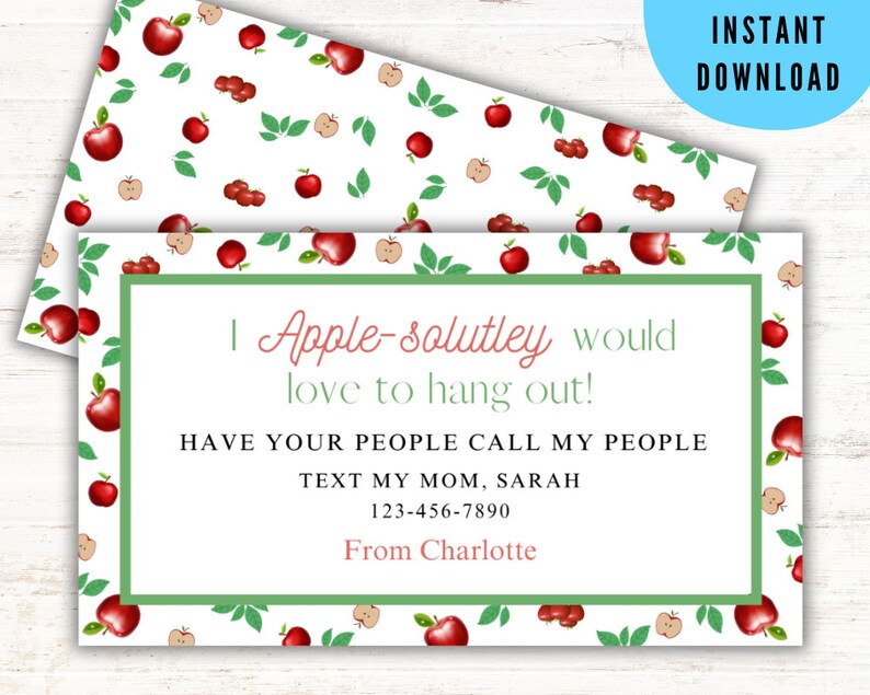 Printable End of School Tags for Kids, Play Date Calling Card, Summer ...