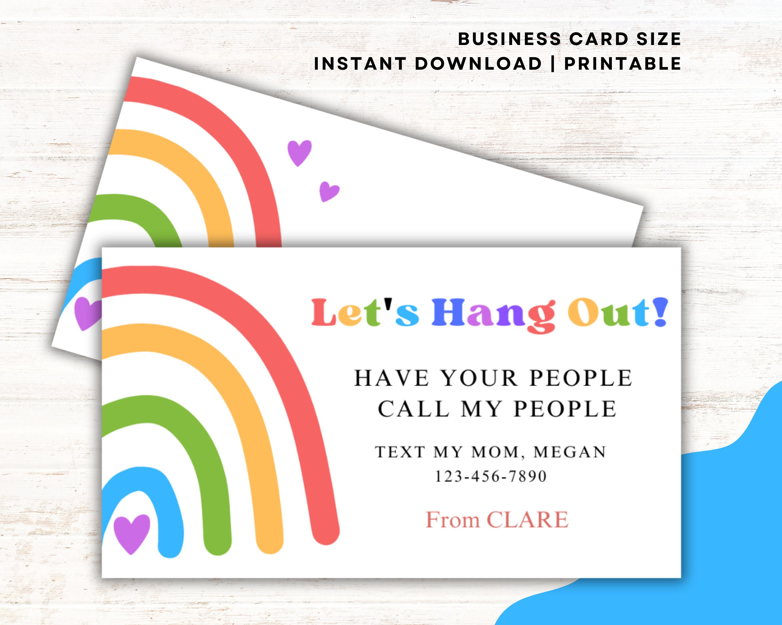 Editable Playdate Calling Card for Kid Printable, Play Date Invite ...