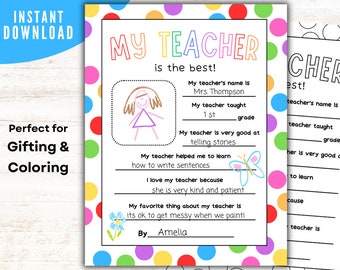 Personal Teacher Appreciation Gift, End of School Gift for Teacher ...