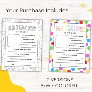 Personal Teacher Appreciation Gift, Printable Teacher Thank You, End of ...