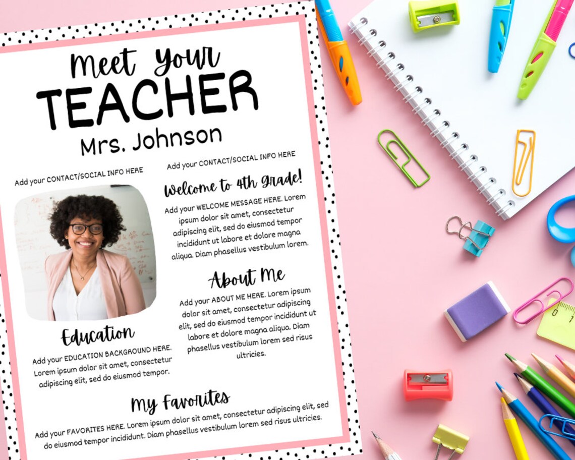 Meet the Teacher Editable Template Back to School Welcome - Etsy