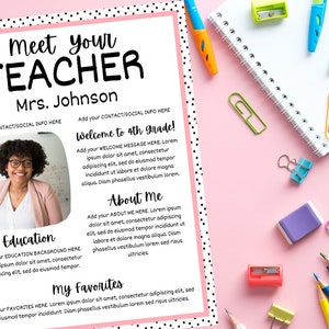 Meet the Teacher Editable Template, Back to School Welcome Letter ...
