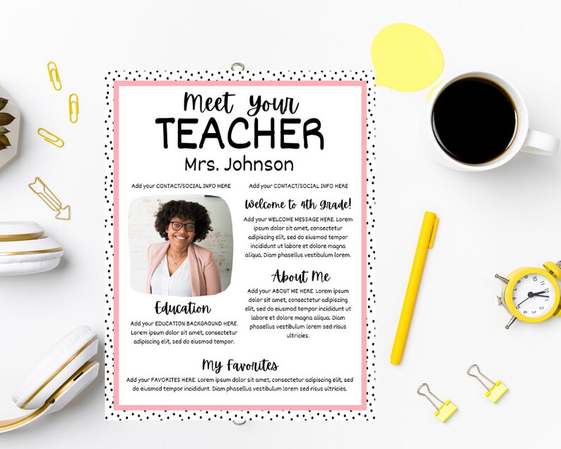 Meet the Teacher Editable Template Back to School Welcome - Etsy