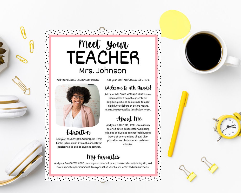 Meet the Teacher Editable Template Back to School Welcome - Etsy