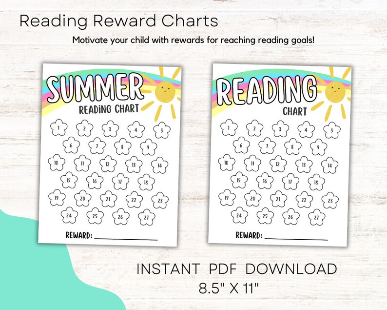 Sun Shine Kids Summer Reading Printable, Reading Log, Reading Chart ...
