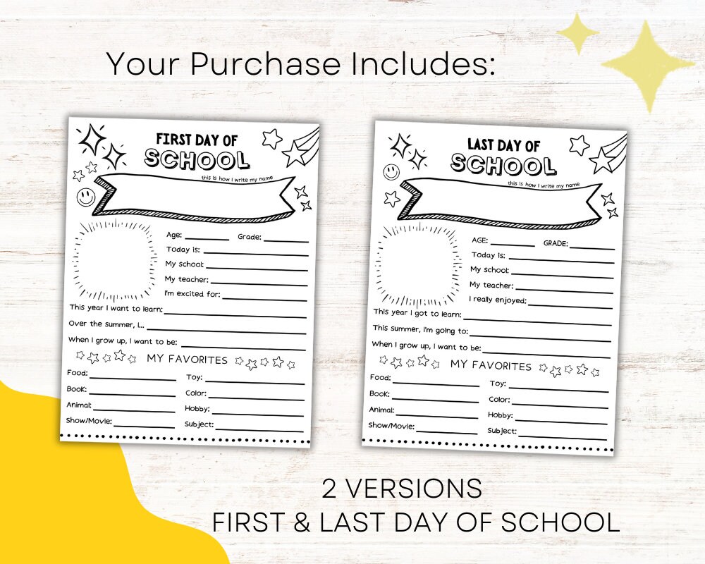 Back to School Kids Printable, First Day of School Printable, Kids ...