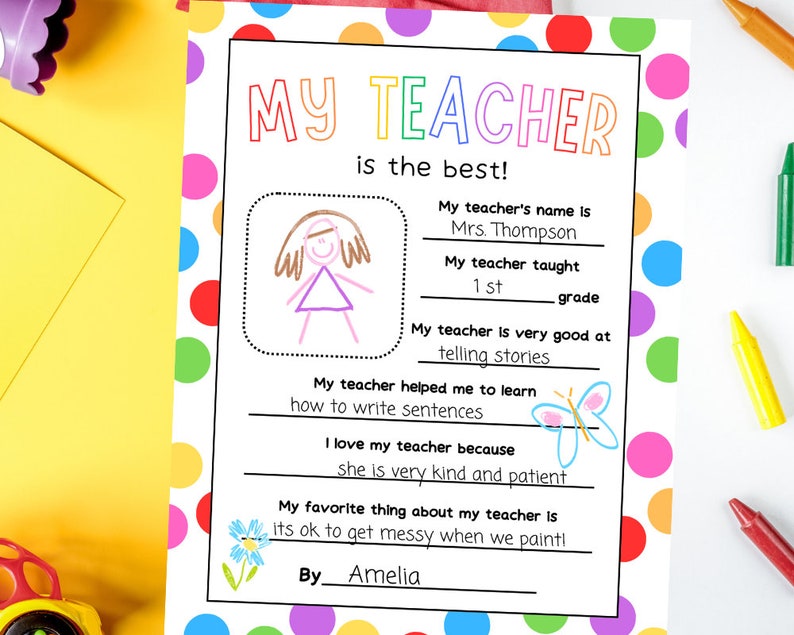 Personal Teacher Appreciation Gift, Printable Teacher Thank You, End of ...