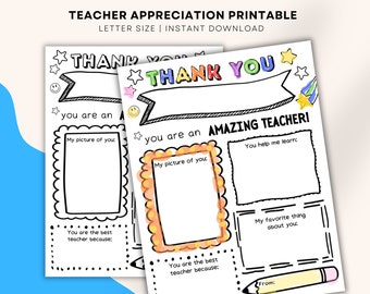 Teacher Appreciation Printable, Teacher Appreciation Gift, Thank You ...
