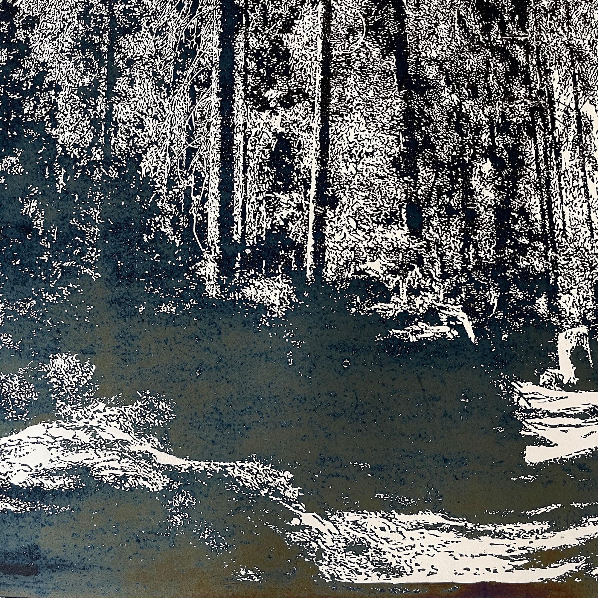 Special Linocut Forest Road | Large Print Nature | Lino Print | Wall ...