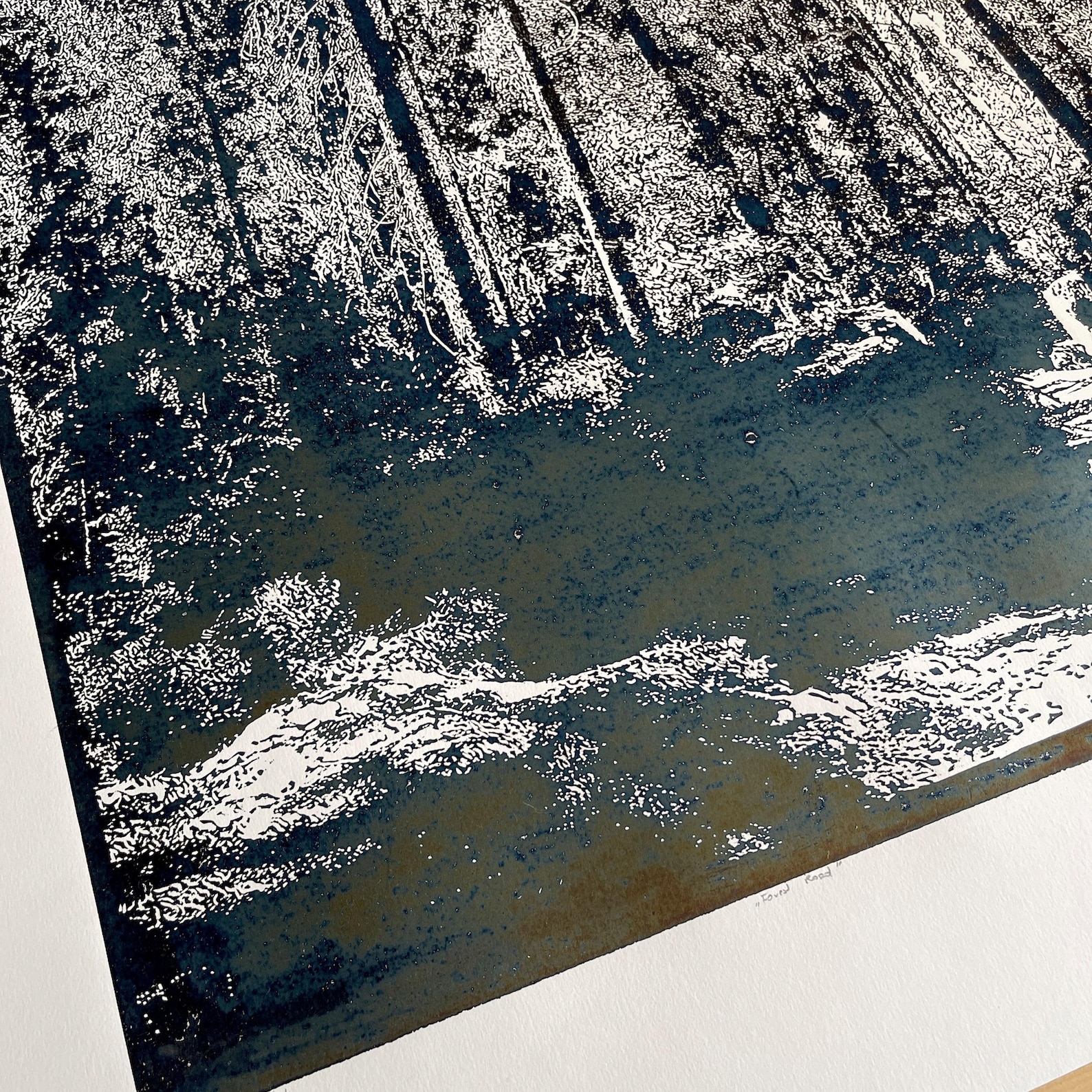 Special Linocut Forest Road | Large Print Nature | Lino Print | Wall ...