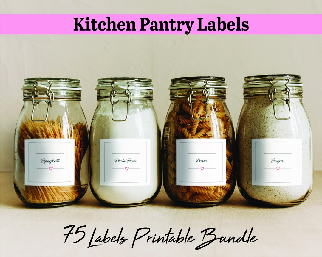 Kitchen Pantry Labels for Organising Your Storage Jars, Printable ...