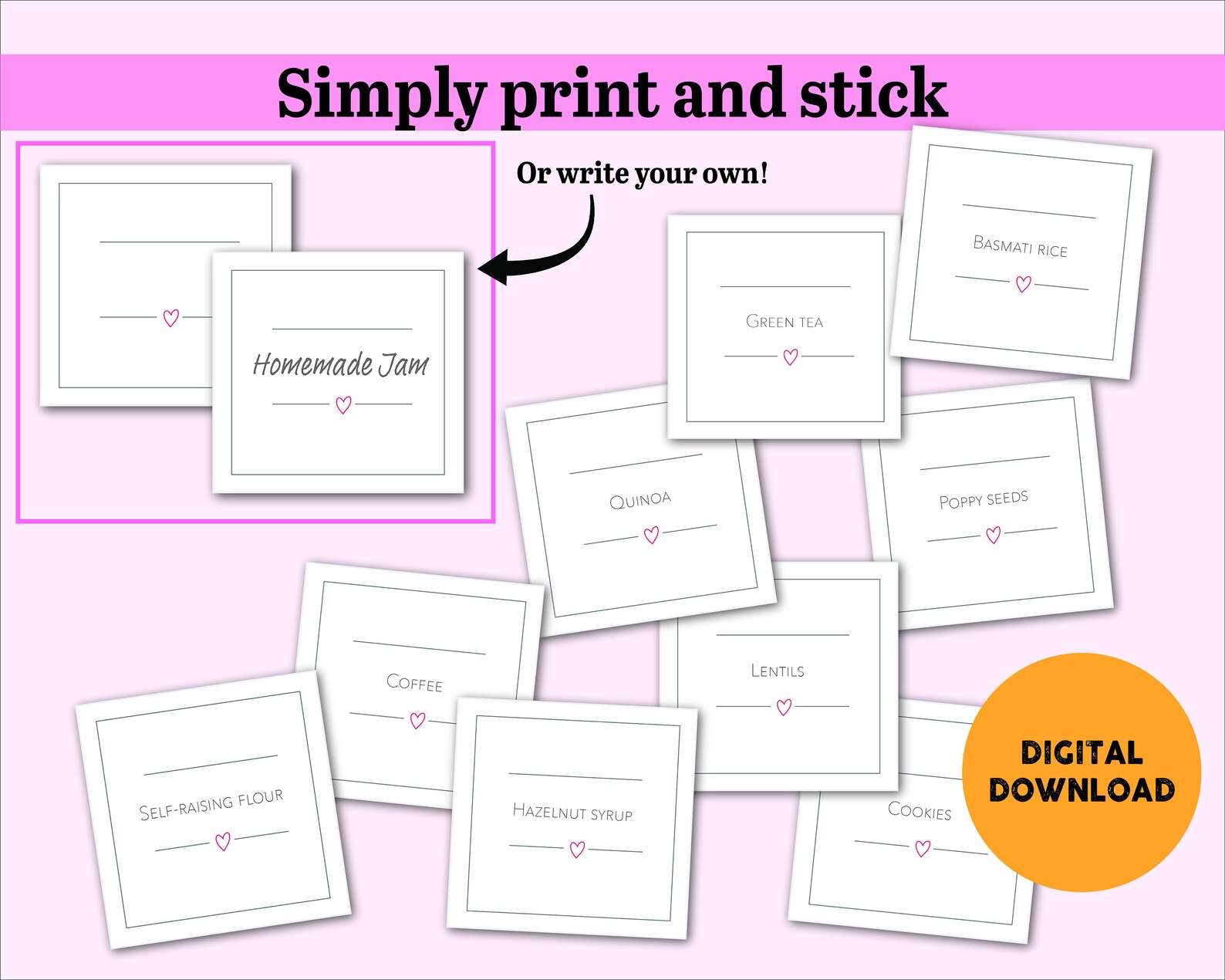 Minimalist Kitchen Pantry Labels for Organising Your Storage Jars ...