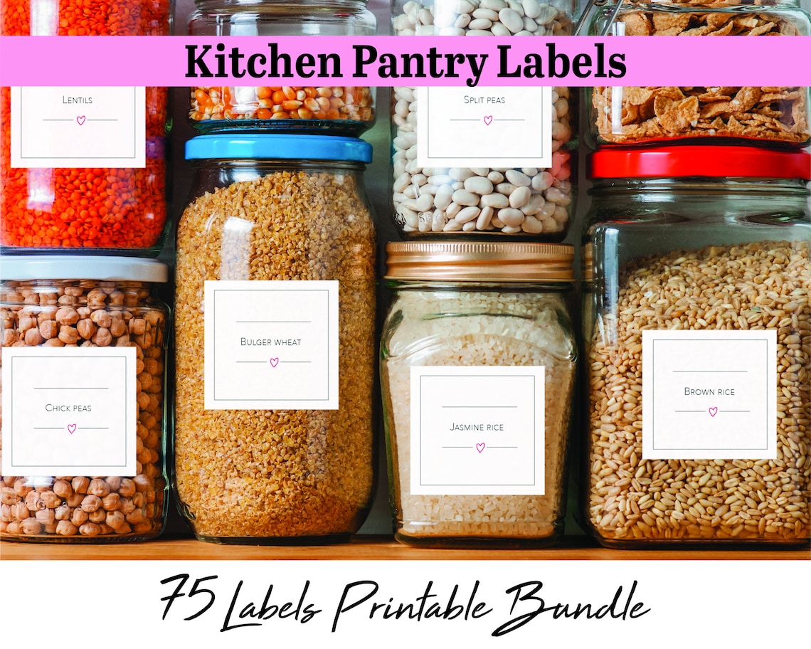 Minimalist Kitchen Pantry Labels for Organising Your Storage Jars ...