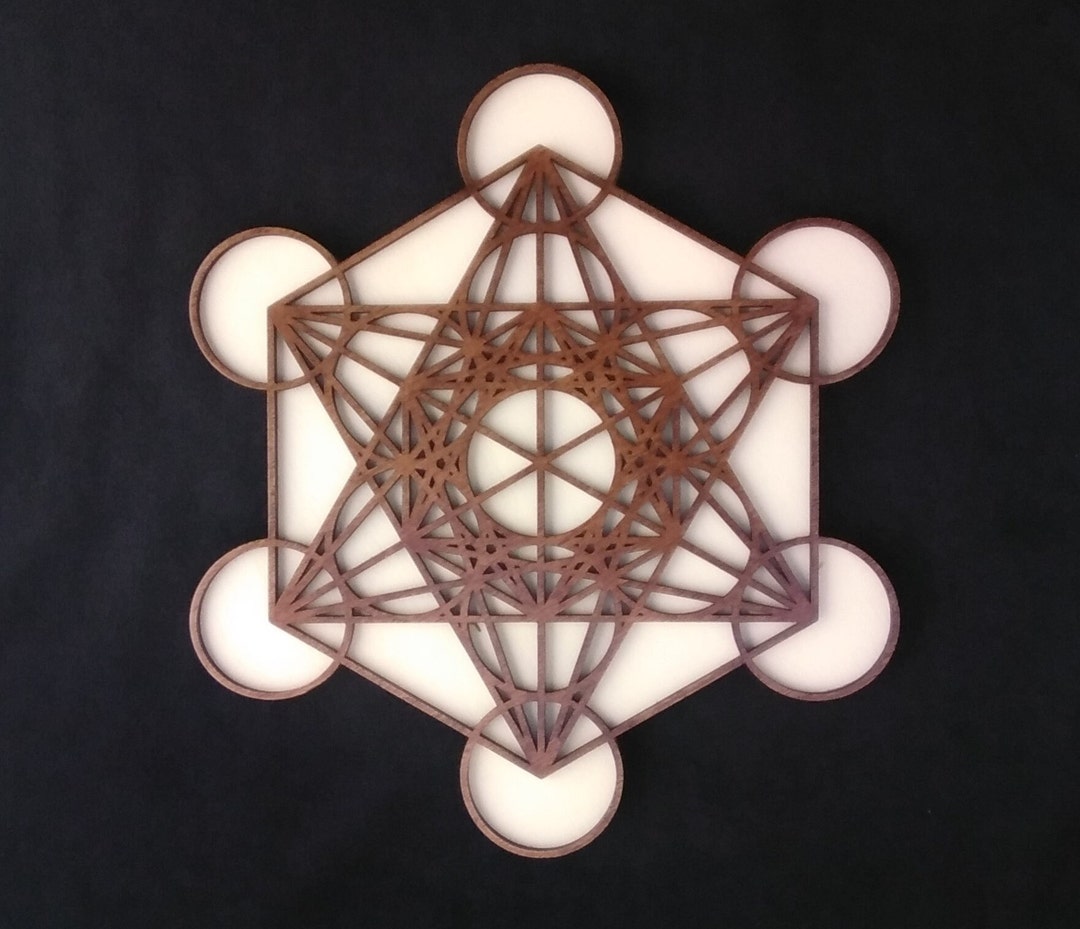 Cube de métatron en bois, Métatron en bois 20 cm de diamètre, Plateau ...