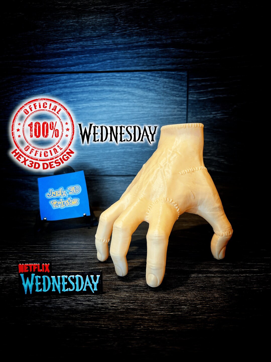 OFFICIAL NETFLIX WEDNESDAY Thing Hand by HEX3D Ready to Paint Addams ...