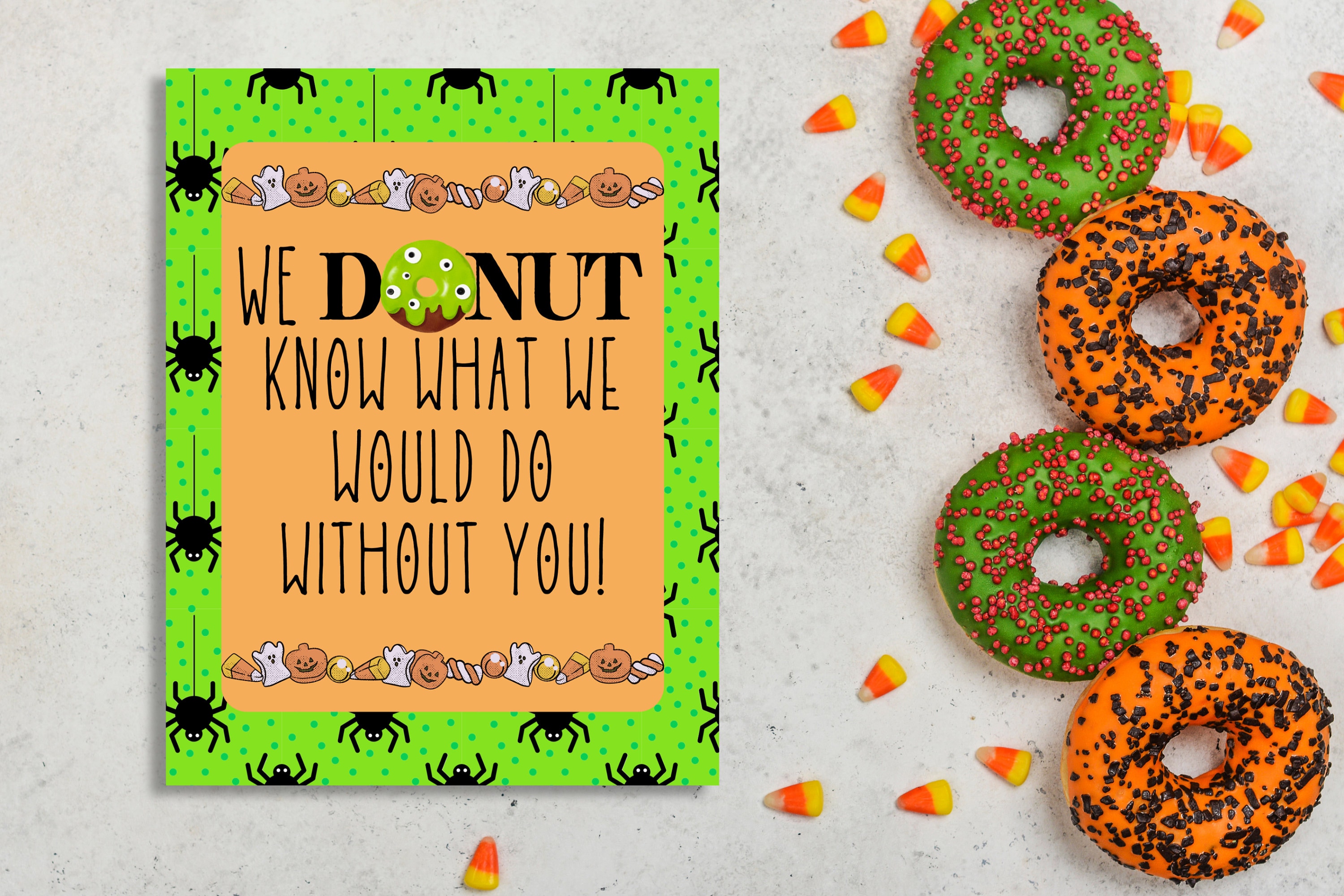 Printable Halloween Donut Flyers, Employee Appreciation Donut Flyers ...