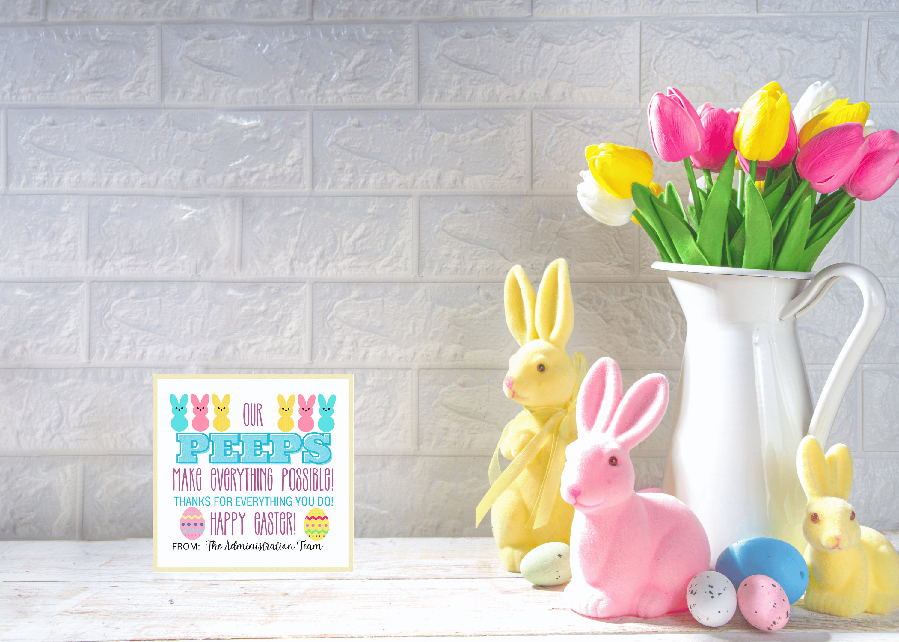 Editable Easter Peeps Gift Tags, Employee Appreciation Gift Tags ...