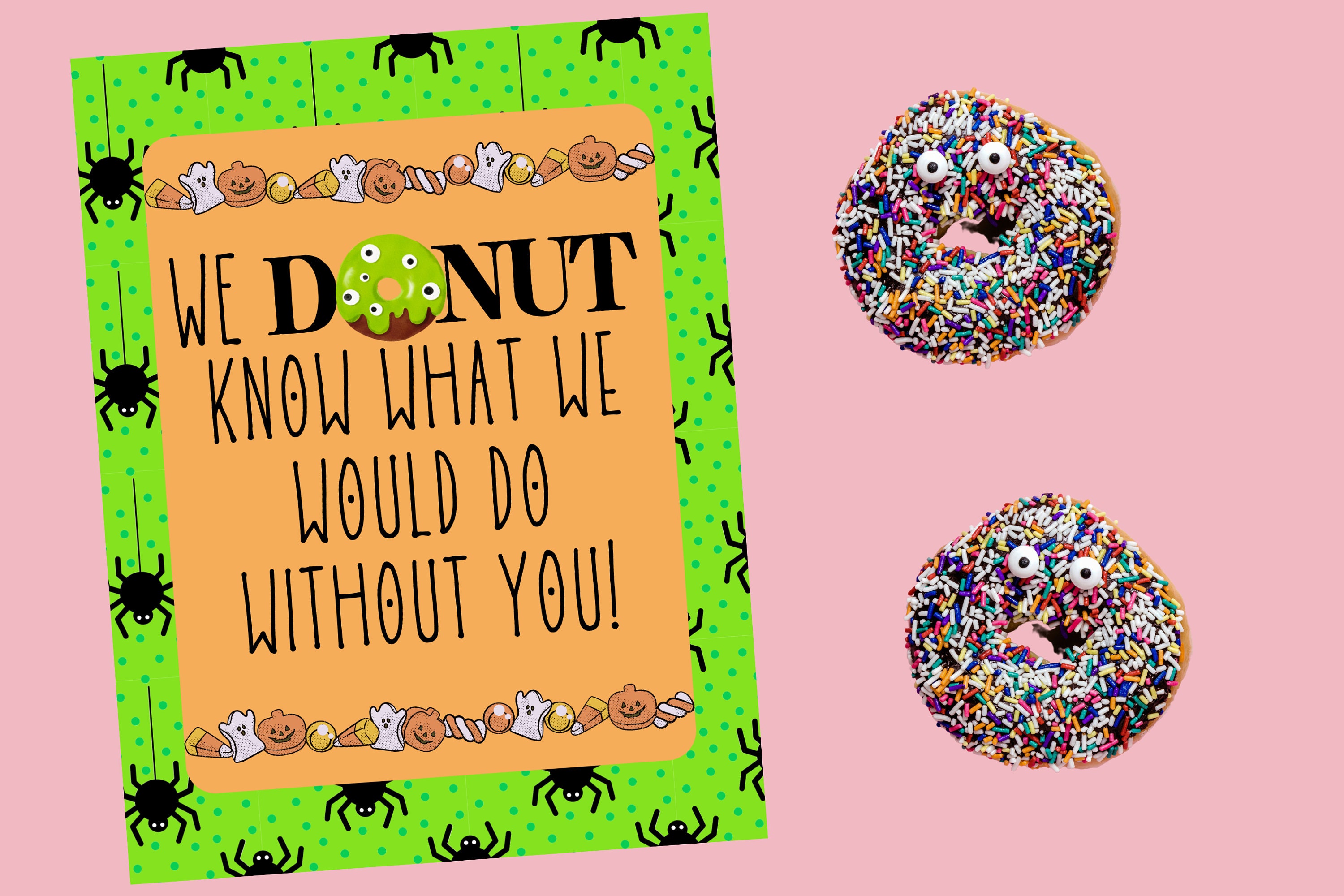 Printable Halloween Donut Flyers, Employee Appreciation Donut Flyers ...