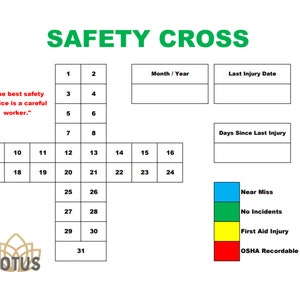 Safety Cross Template, Recordable Incident Tracker, Editable Microsoft ...