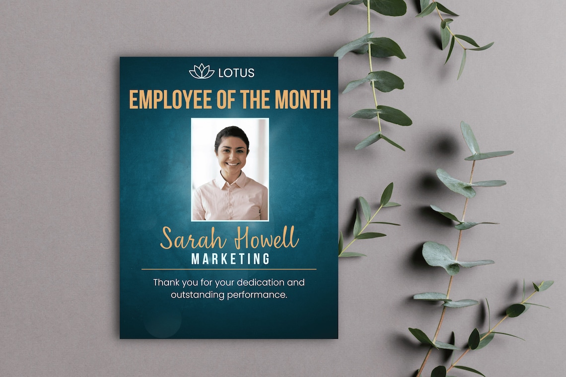 Customizable Employee of the Month Flyer Employee of the Month Template ...