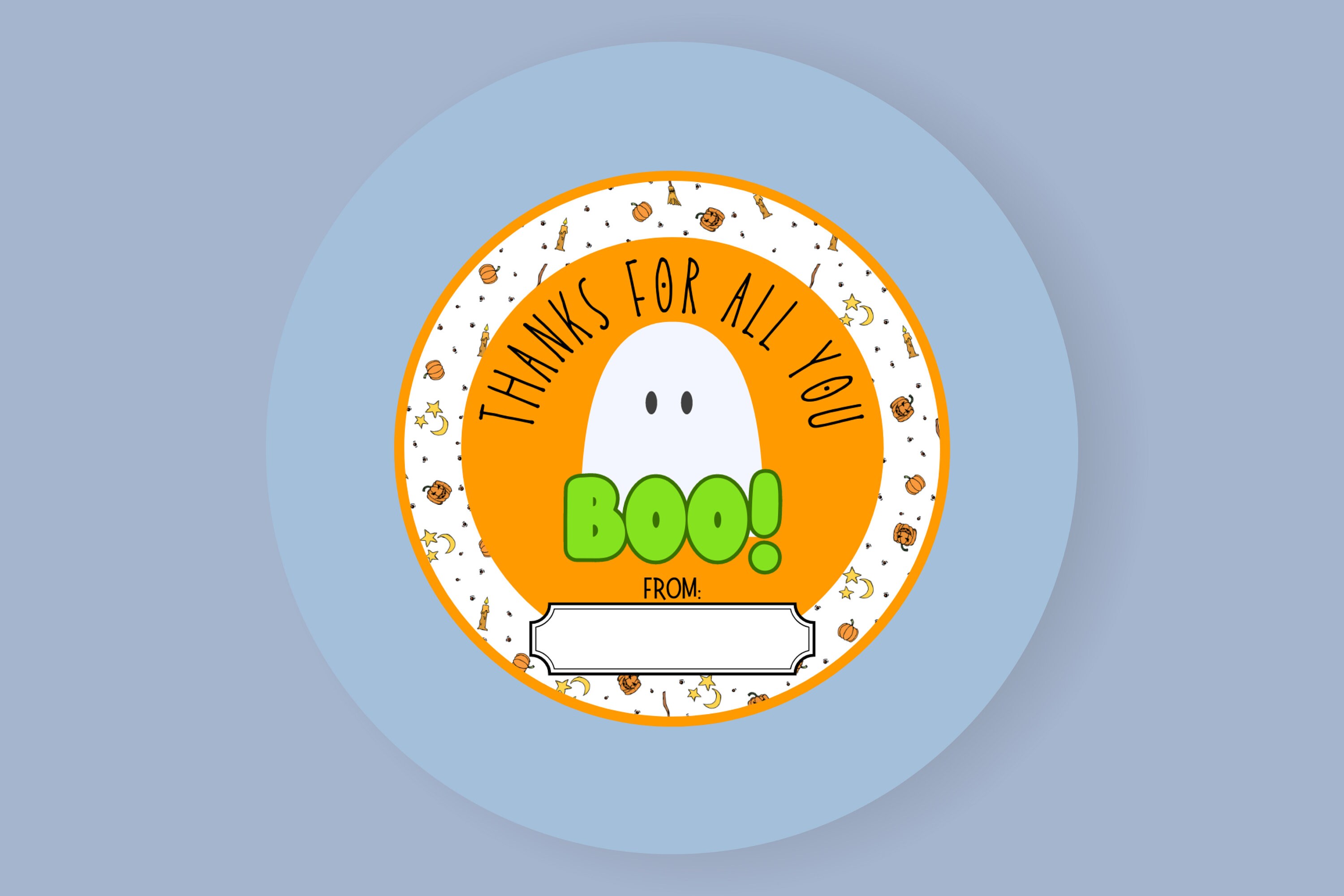 Halloween Gift Tags Printable Halloween Tags Thanks for All - Etsy