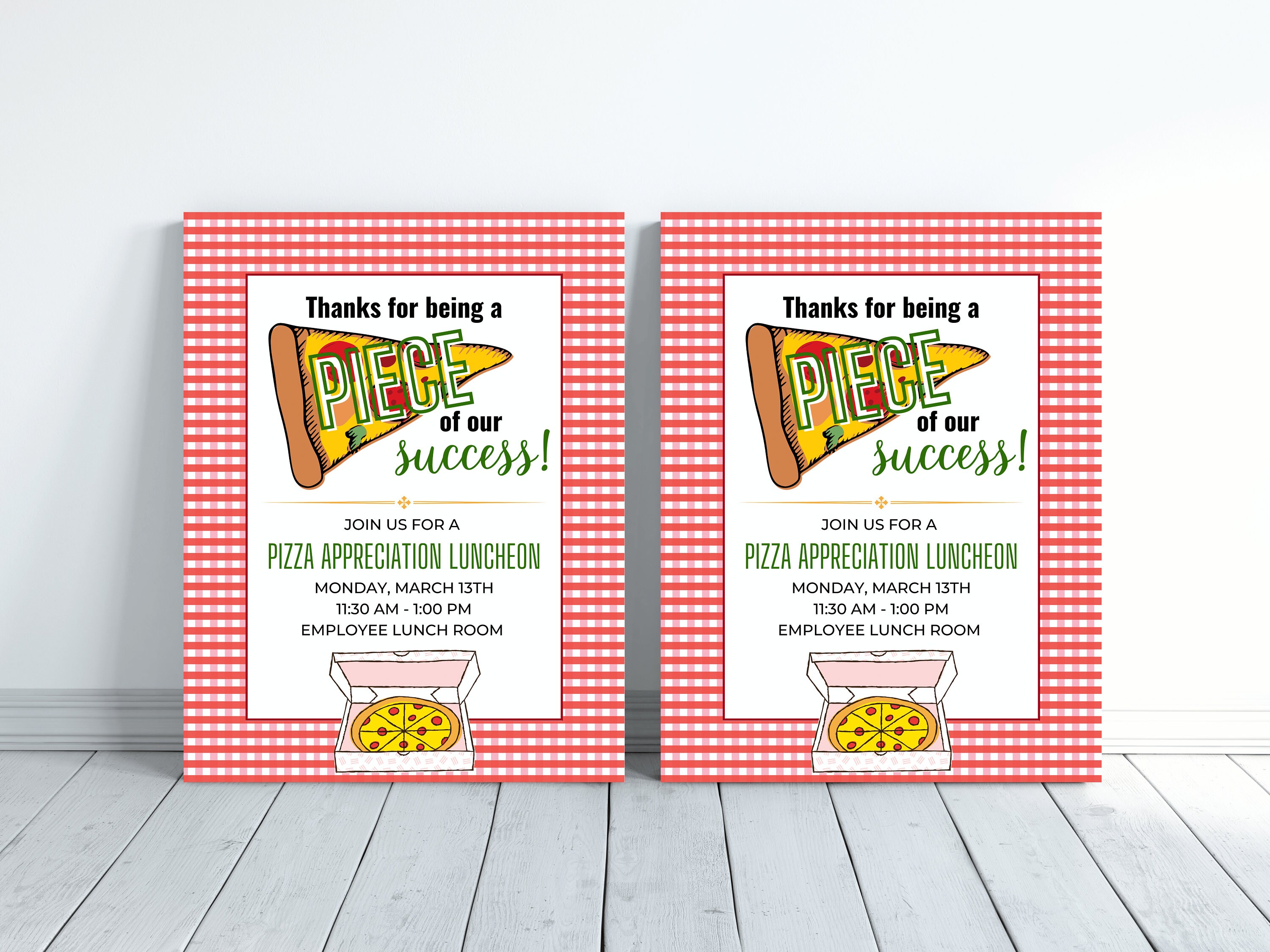 Editable Pizza Luncheon for Employees | Pizza Appreciation Party Flyer ...