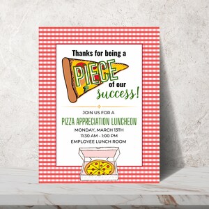 Editable Pizza Luncheon for Employees | Pizza Appreciation Party Flyer ...