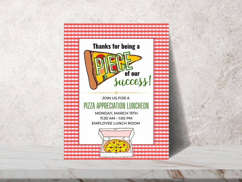Editable Pizza Luncheon for Employees | Pizza Appreciation Party Flyer ...