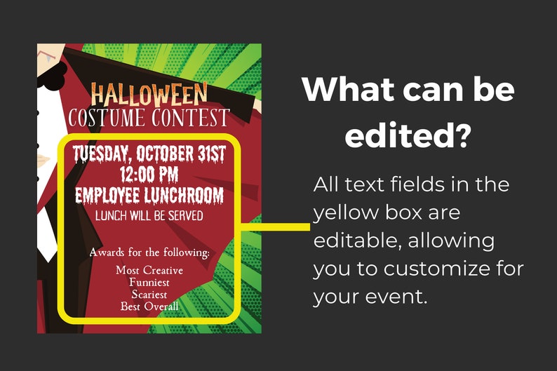 Editable Halloween Costume Contest Flyer, Halloween Party Flyer ...
