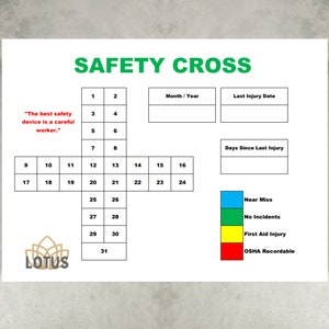 Safety Cross Template, Recordable Incident Tracker, Editable Microsoft ...