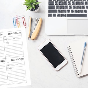 Printable Message Form, Missed Call PDF, Phone Message Memo Template ...