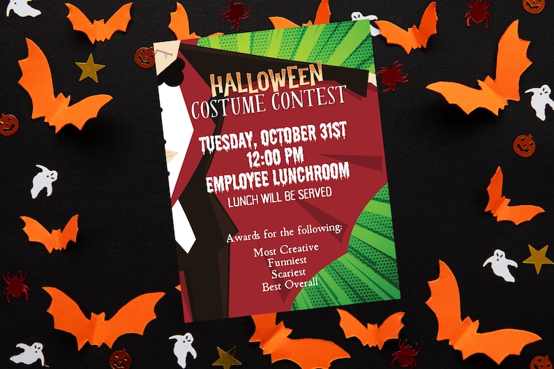 Editable Halloween Costume Contest Flyer, Halloween Party Flyer ...
