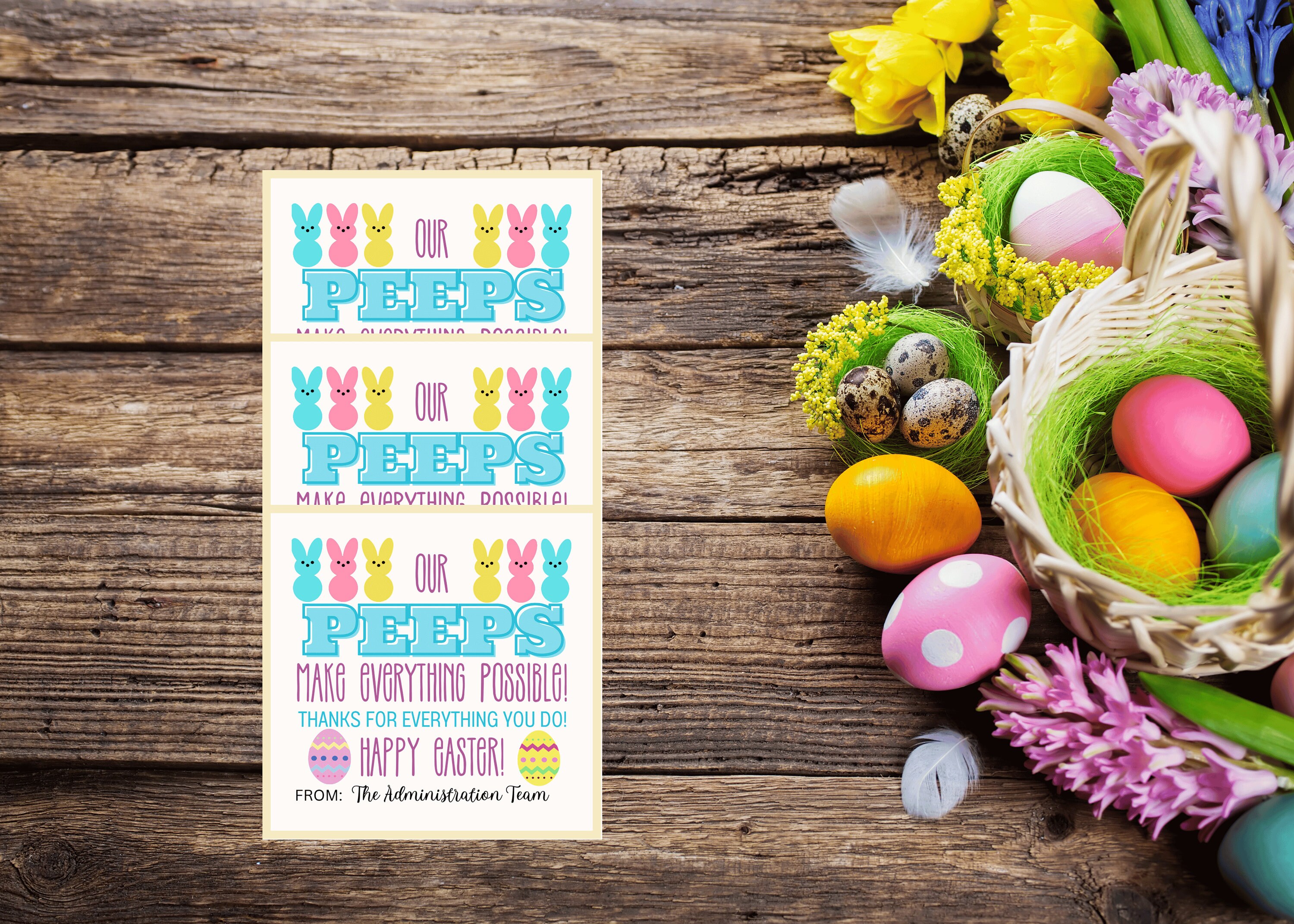 Editable Easter Peeps Gift Tags, Employee Appreciation Gift Tags ...
