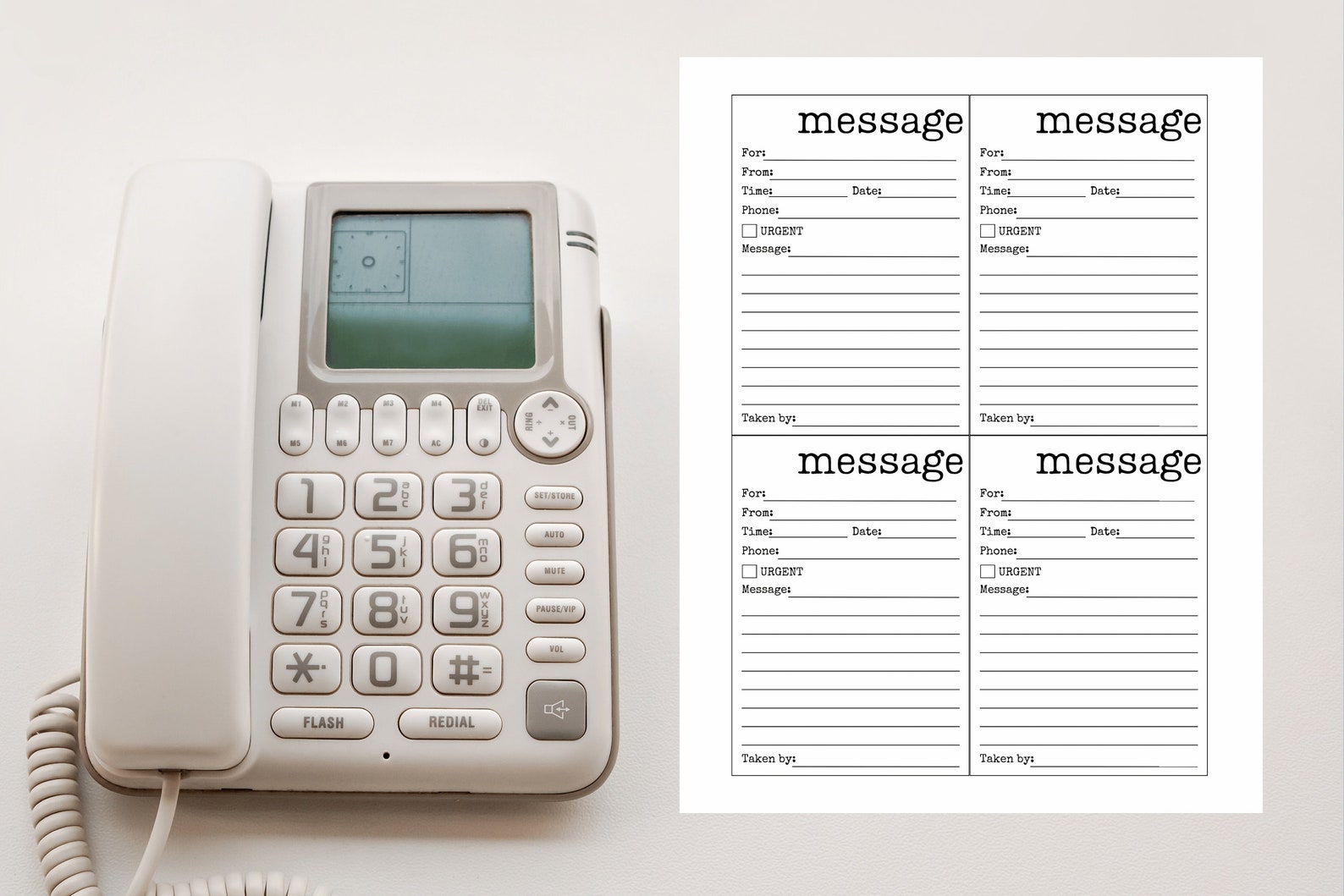 Printable Message Form, Missed Call PDF, Phone Message Memo Template ...
