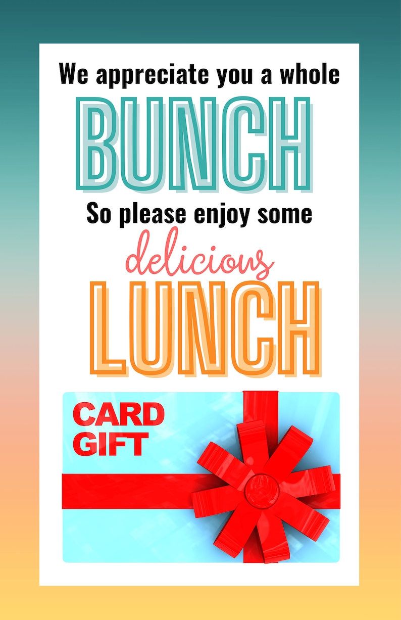 Printable Gift Card Holder for Employees | Restaurant Gift Card ...