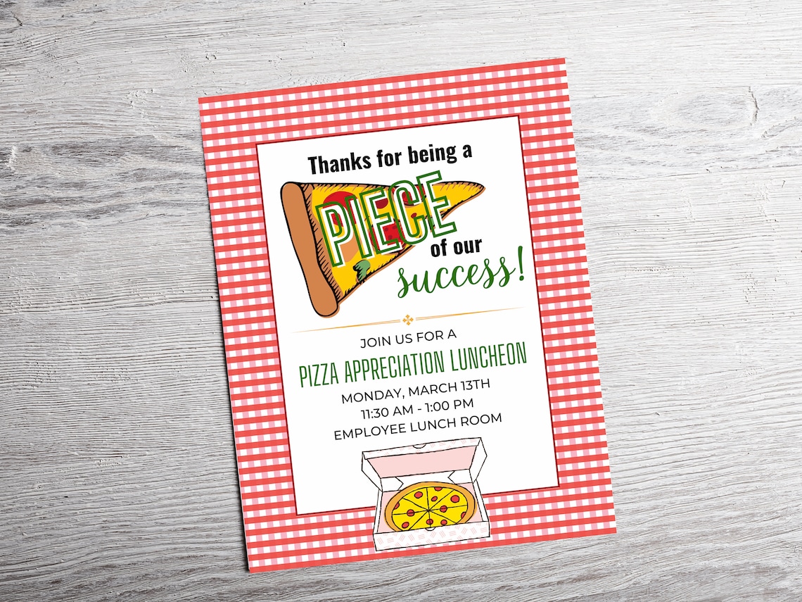 Editable Pizza Luncheon for Employees | Pizza Appreciation Party Flyer ...