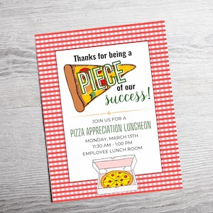 Editable Pizza Luncheon for Employees | Pizza Appreciation Party Flyer ...