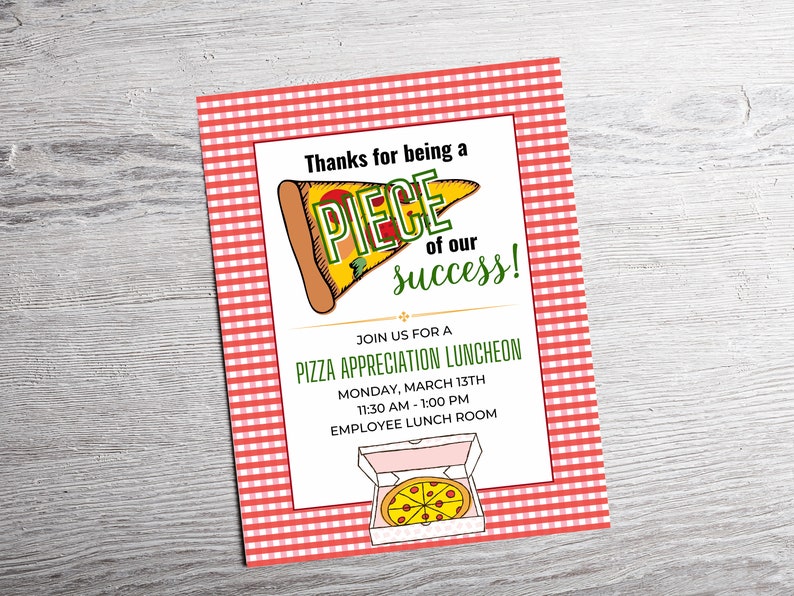 Editable Pizza Luncheon for Employees | Pizza Appreciation Party Flyer ...