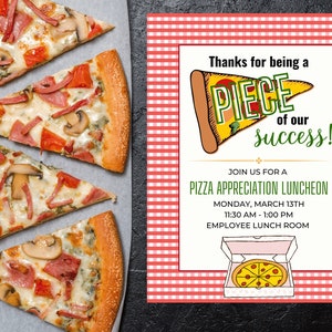 Editable Pizza Luncheon for Employees | Pizza Appreciation Party Flyer ...
