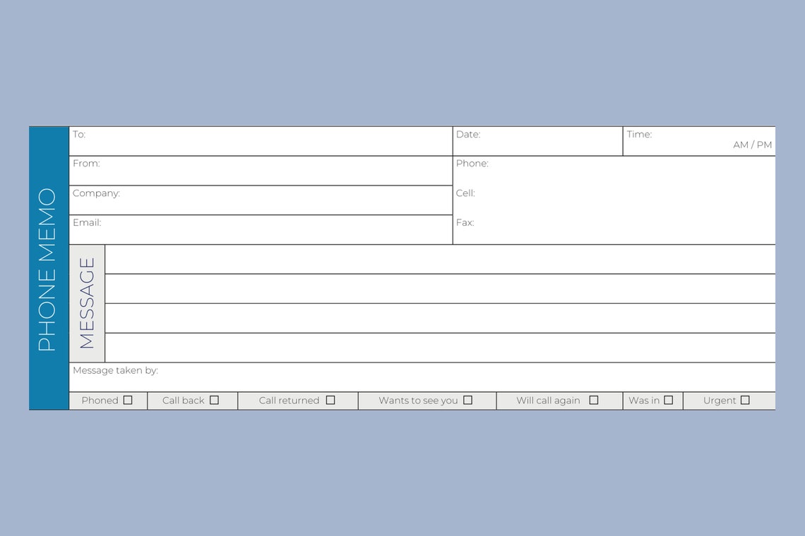 Printable Message Pad Template Form, Missed Call Template PDF, Phone ...