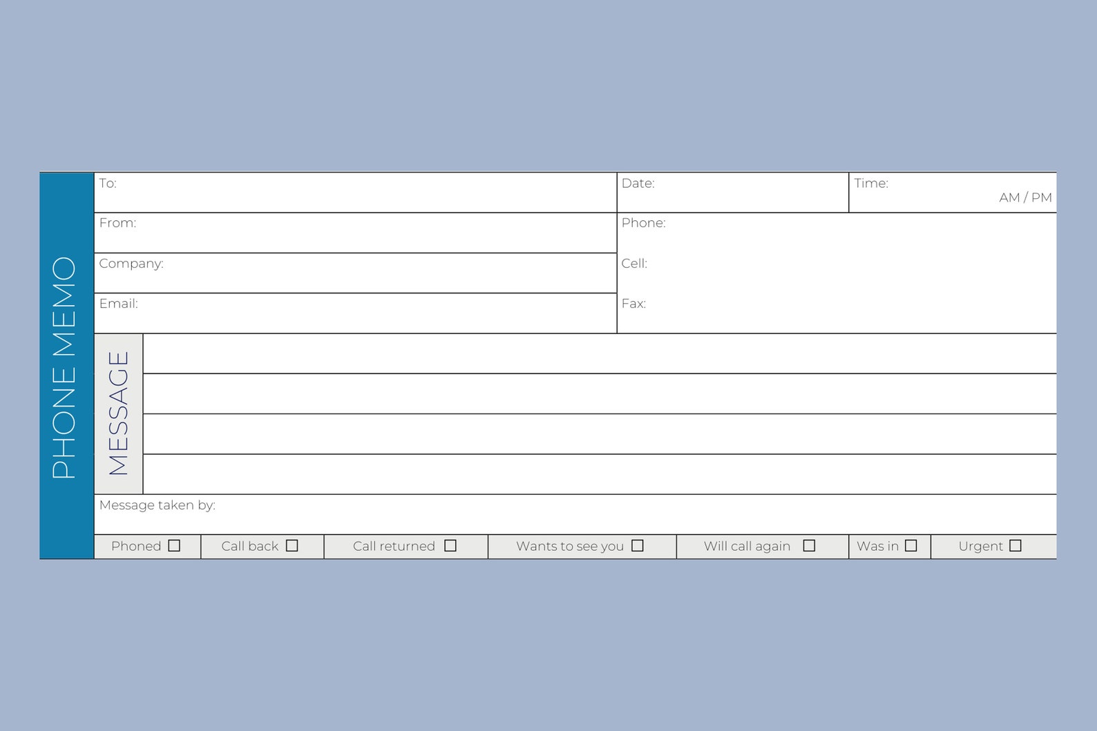 Printable Message Pad Template Form, Missed Call Template PDF, Phone ...