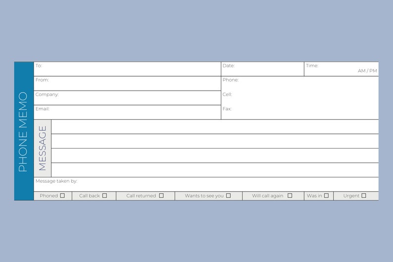 Printable Message Pad Template Form, Missed Call Template PDF, Phone ...