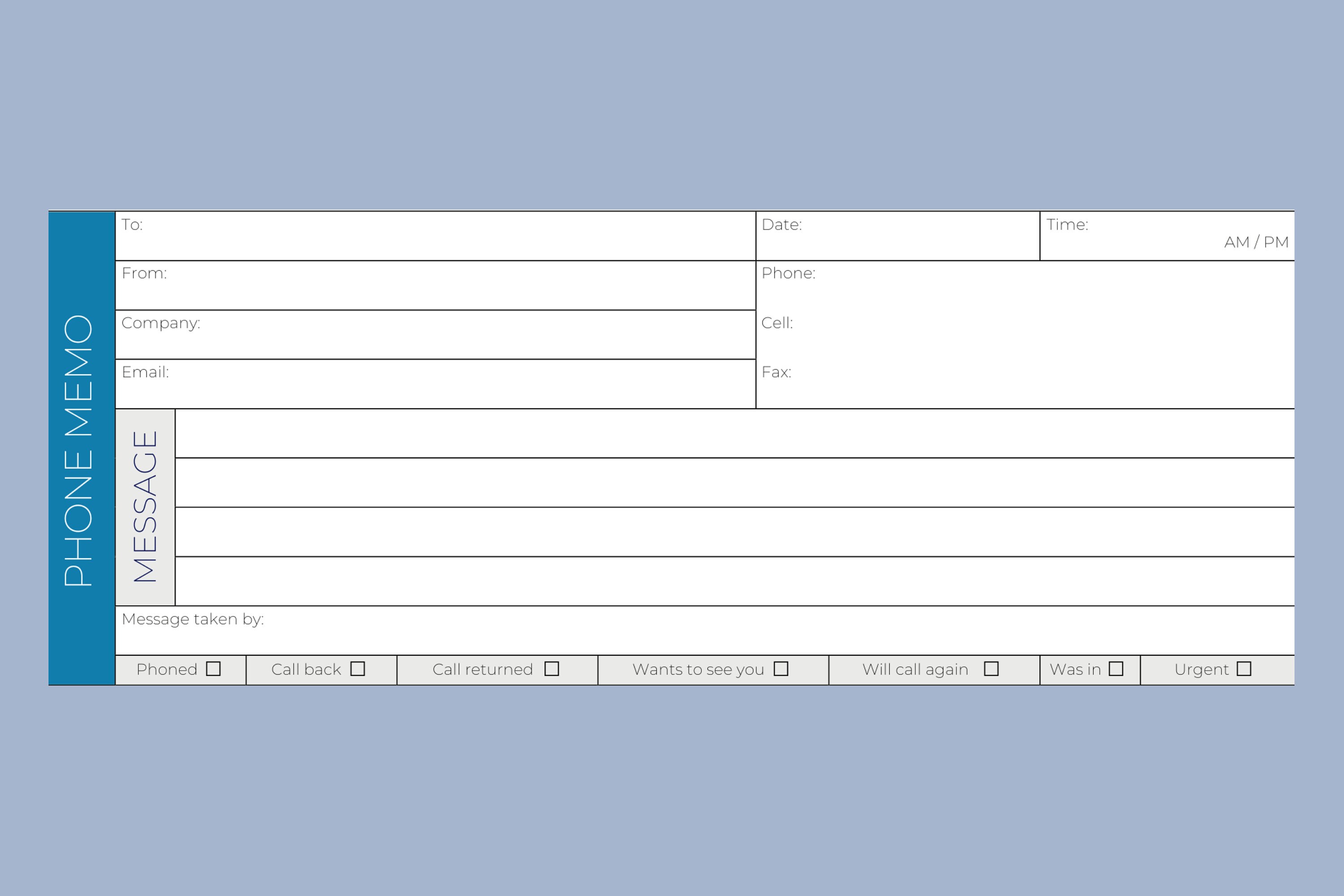 Printable Message Pad Template Form, Missed Call Template PDF, Phone ...