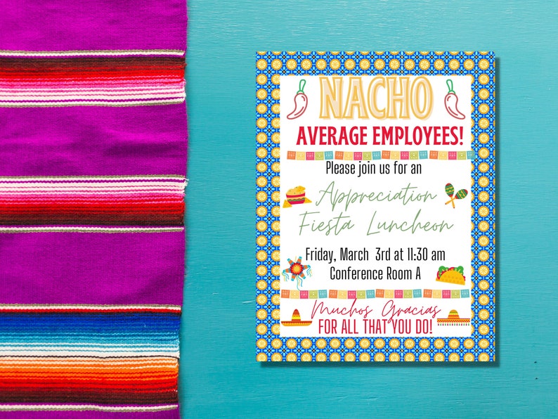 Editable Fiesta Luncheon Flyer | Employee Appreciation Lunch Flyer ...
