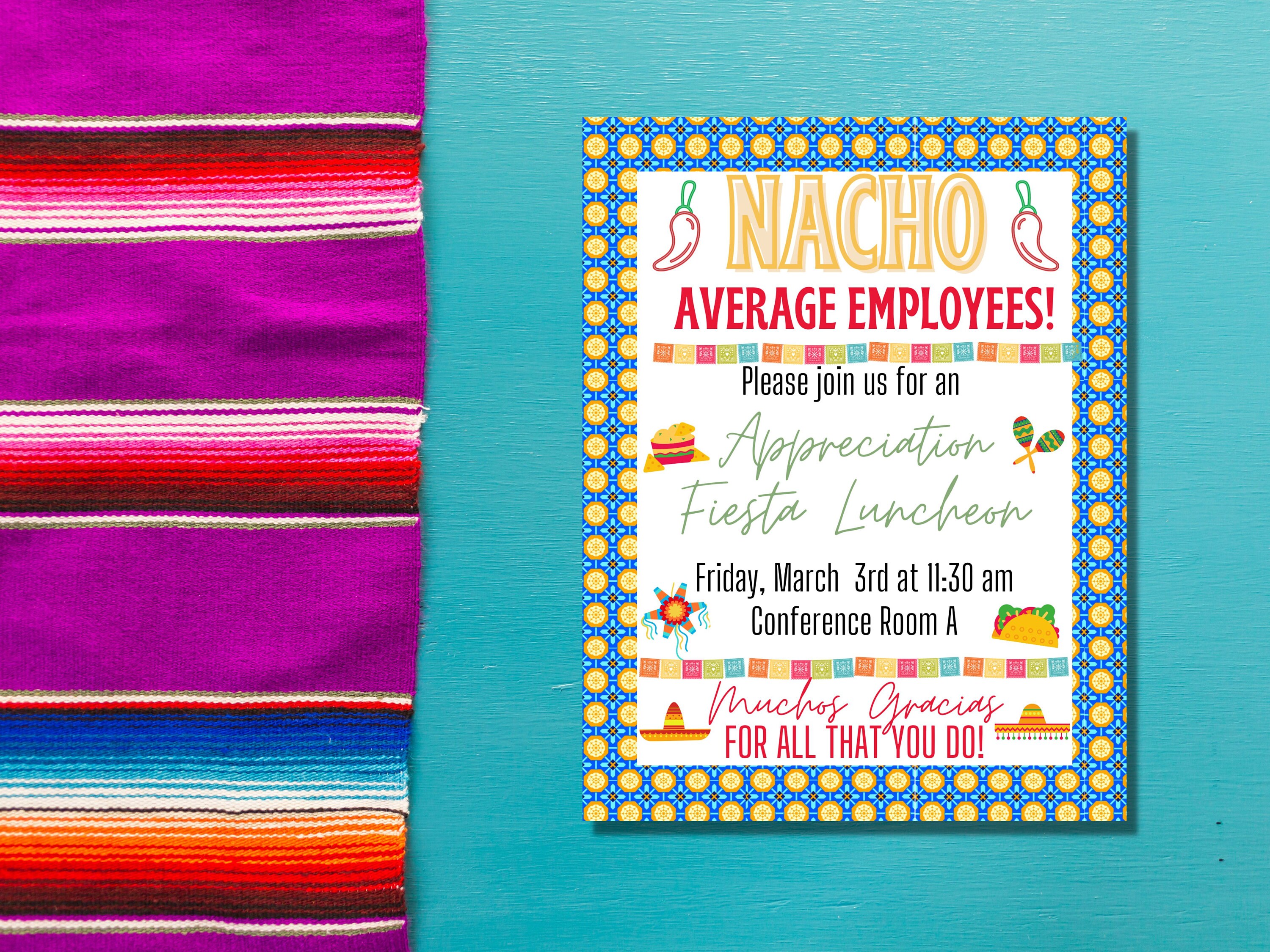 Editable Fiesta Luncheon Flyer | Employee Appreciation Lunch Flyer ...