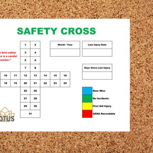 Safety Cross Template, Recordable Incident Tracker, Editable Microsoft ...