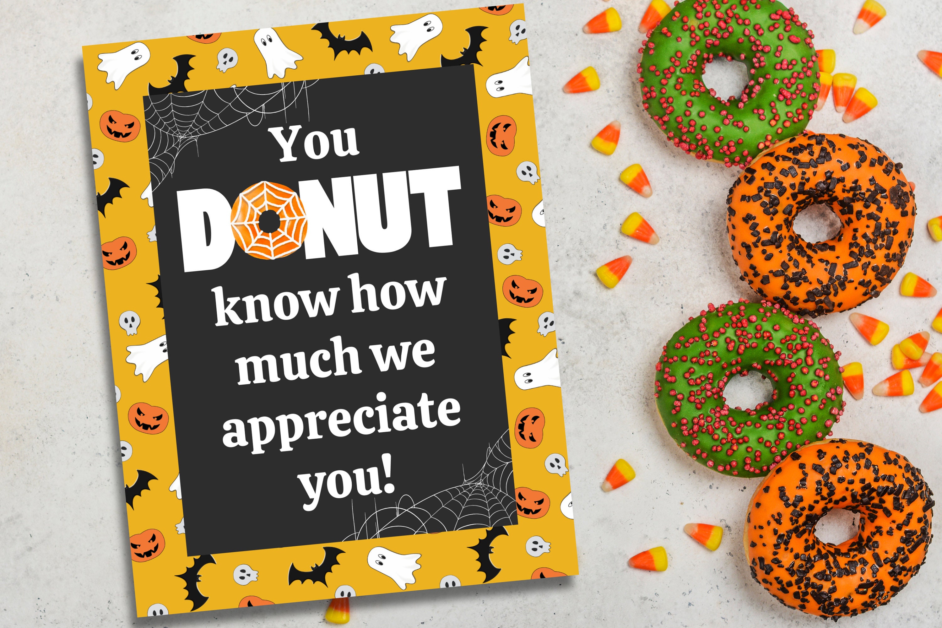Printable Halloween Donut Flyers, Employee Appreciation Donut Flyers ...