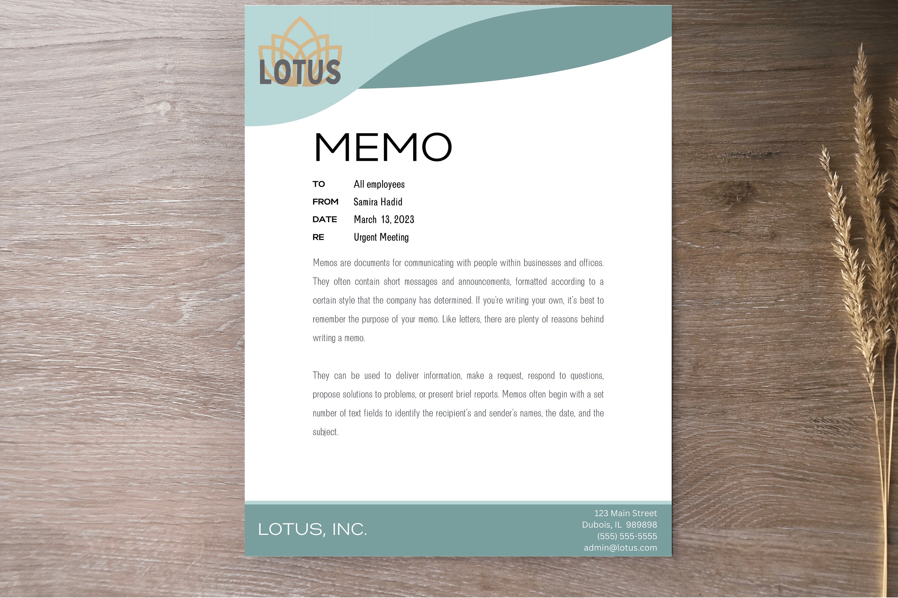 Editable Memo Template - Etsy